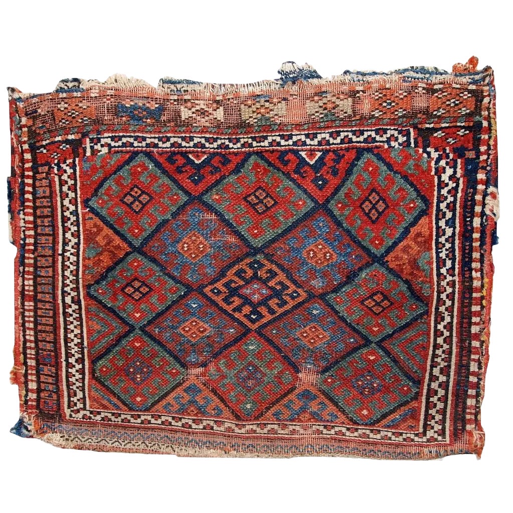 1880s Handmade Antique Collectible Persian Kurdish Bag 1.8' X 2.4 ...
