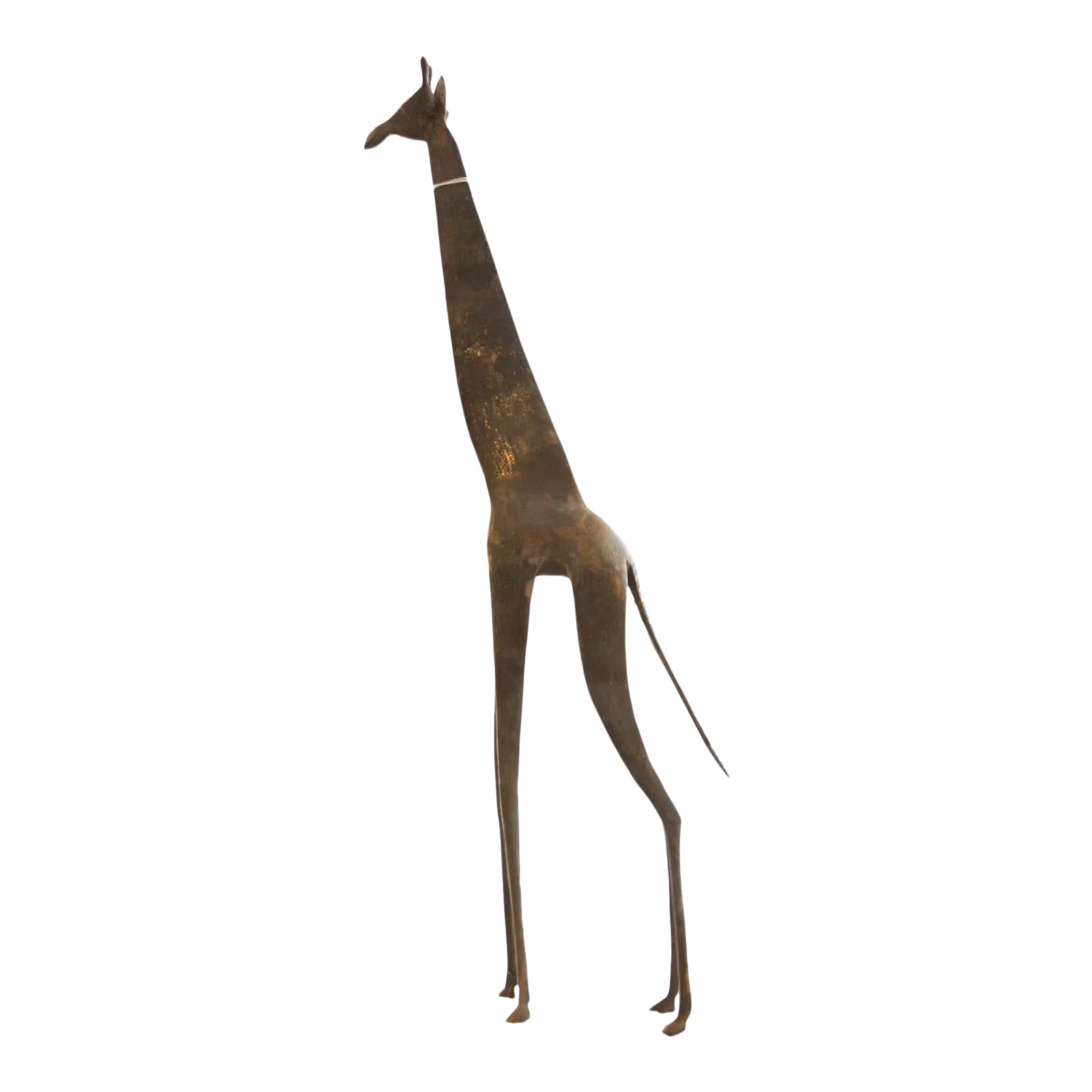 Vintage African Bronze Alloy Giraffe | Chairish