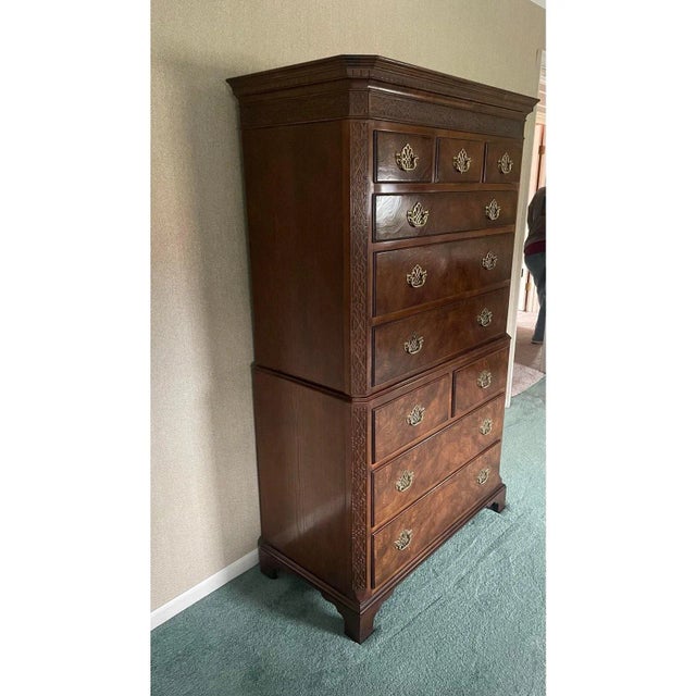 Baker Furniture Chippendale Style Chest on Chest | Chairish