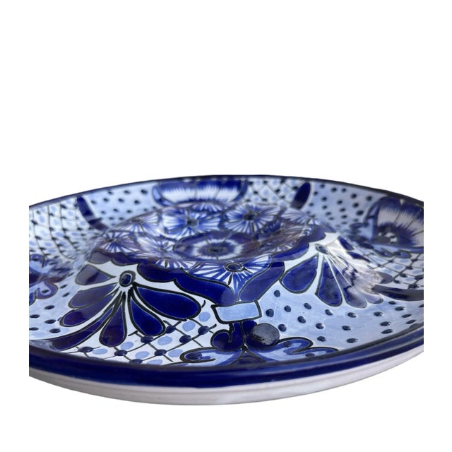 2000s Hand Painted Mexican Talavera Pottery Serving Platter | Chairish