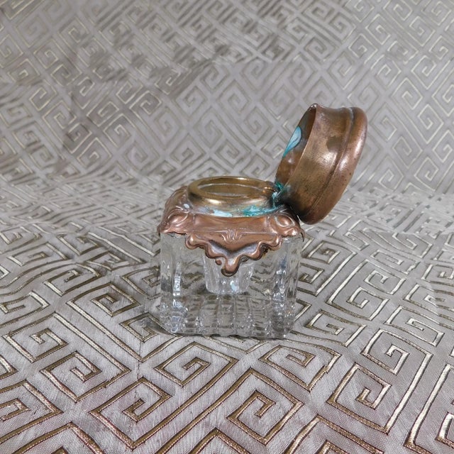 Late 18th Century Small Cut Crystal Inkwell With Silver Overlay # 22450 ...