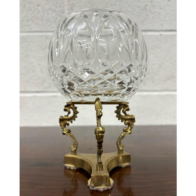Vintage Brass Dragon Orb Stand With Decorative Glass Bowl | Chairish