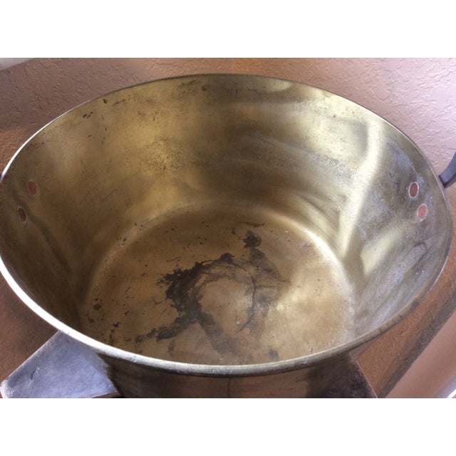 Early 19th Century Large Brass, Iron and Copper Pot | Chairish