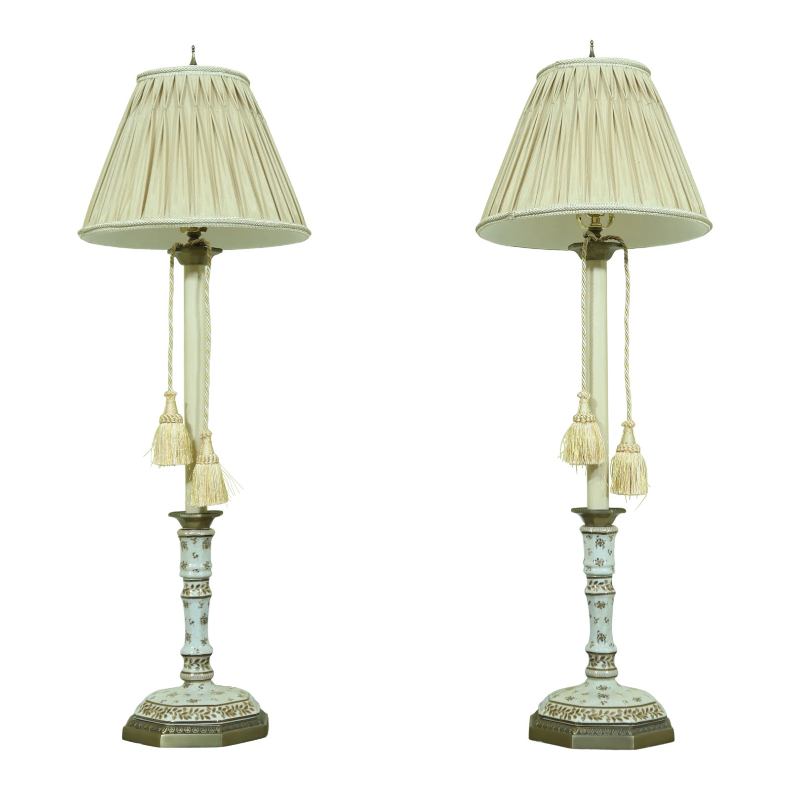 Pair Concord Simone Porcelain Decorative Table Lamps | Chairish