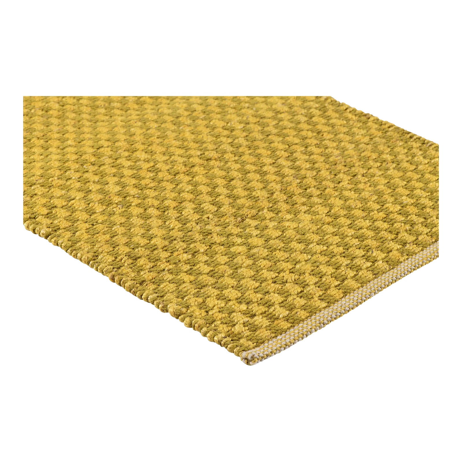 Part & Parcel Goods Textured Sample Check Rug, 6"x6", Lime and Olive ...