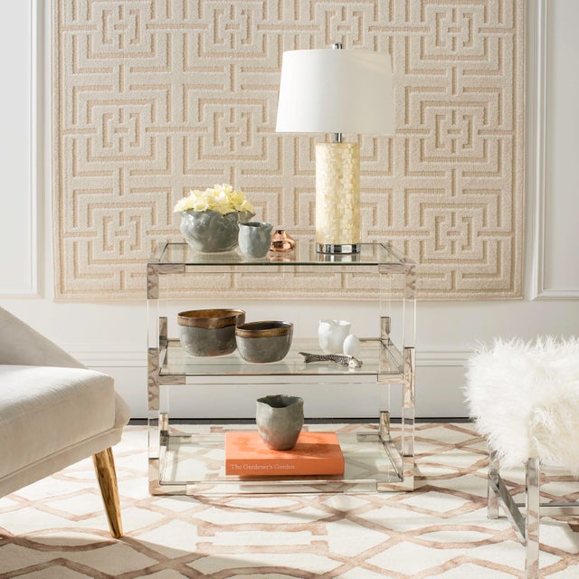 Modern Acrylic End Table in Silver | Chairish