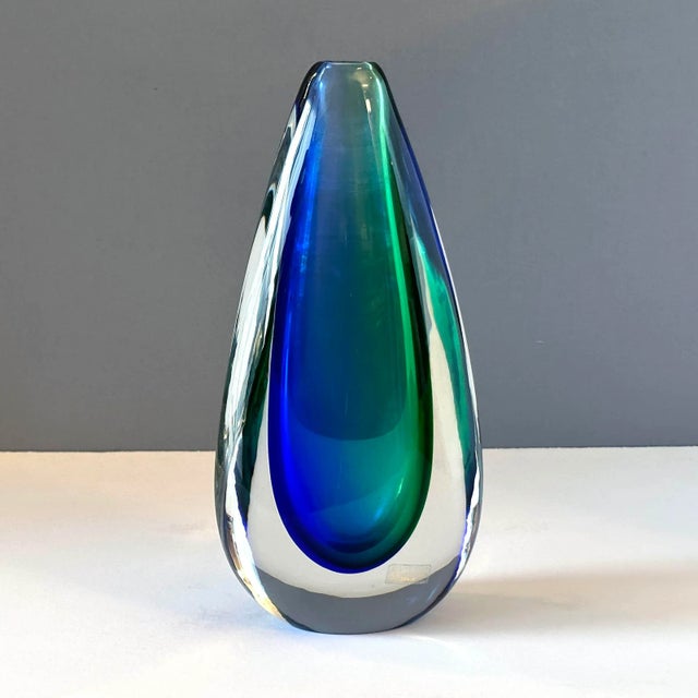 1980s Large Oball Murano Sommerso Teardrop Vase | Chairish