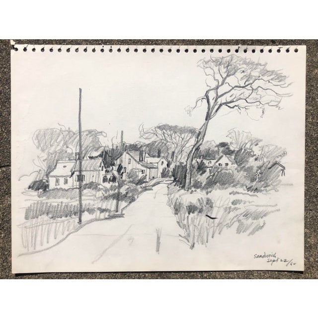 1960 Norman Kent Drawing of Sandwich Massachusetts | Chairish