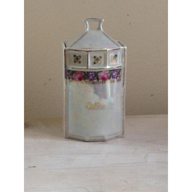 Lusterware Porcelain Coffee Container | Chairish