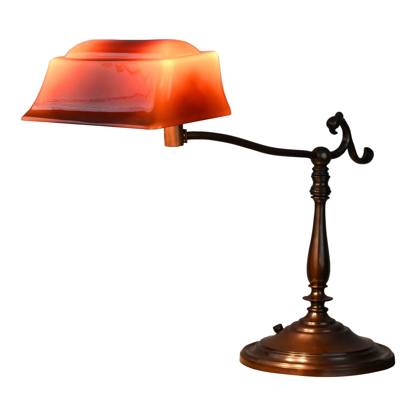 American Art Nouveau Emeralite Baylite Table Lamp | Chairish