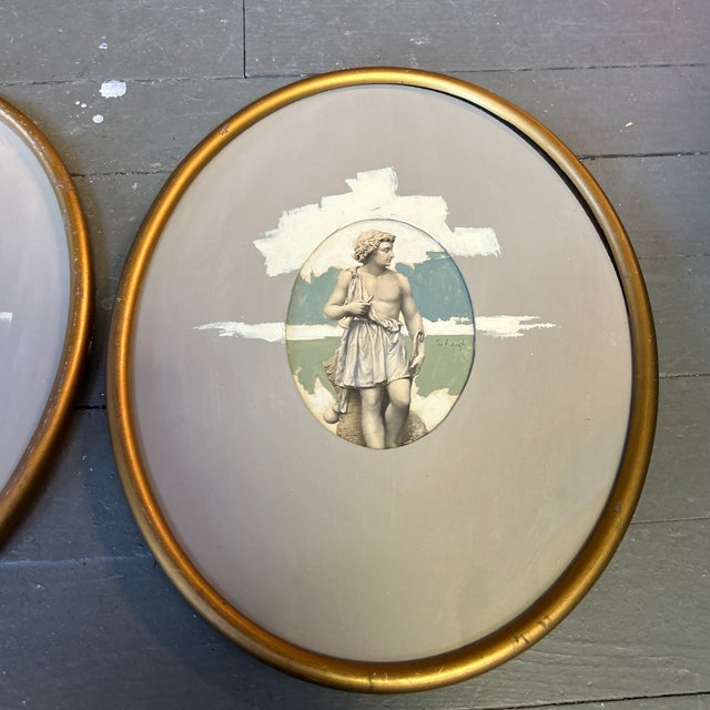 Two Contemporary Original Stephen Heigh Abstract Paintings on Vintage ...