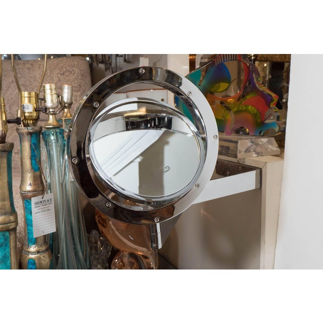 Adjustable Wall-Mounted 'Saturn Mirror' in Chrome | Chairish