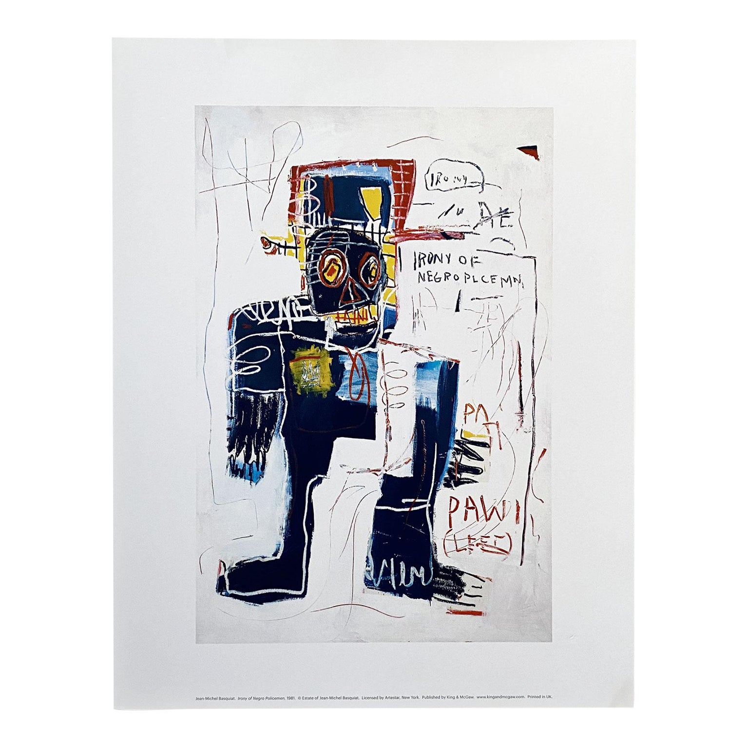 Jean Michel Basquiat Irony Of Negro Policeman 1981 Poster Chairish