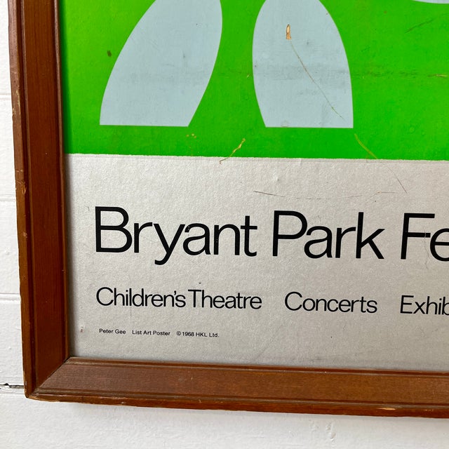 Original Framed Peter Gee, 1968 Bryant Park Festival Serigraph Poster ...