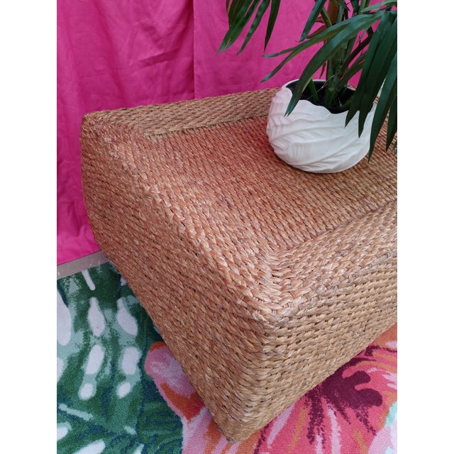 Vintage Coastal Tropical Rectangular Seagrass Coffee Table in the Style ...