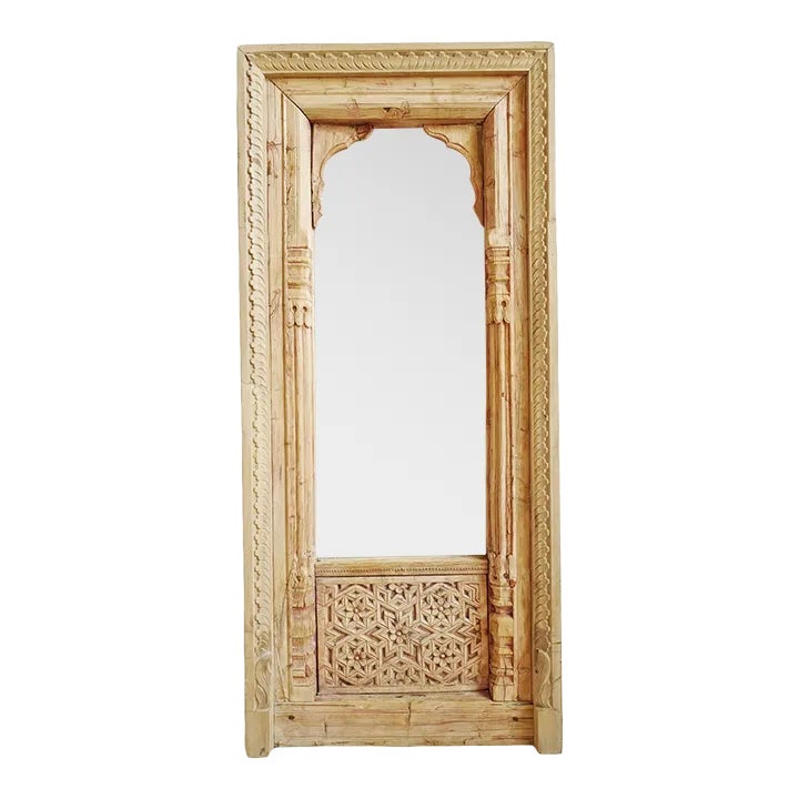 Vintage Mid 20th Century Raja Bleached Window Mirror | Chairish