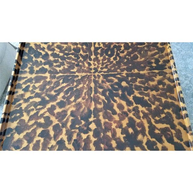 Hollywood Regency Hand Painted Tortoise Shell Coffee Table | Chairish