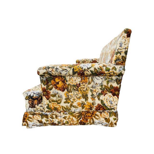 1968 Mid Century Modern Quilted Floral Sofa by Flexsteel | Chairish