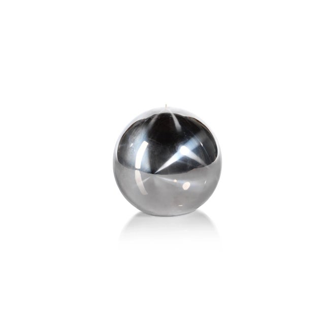 Titanium 6" Silver Ball Candle | Chairish