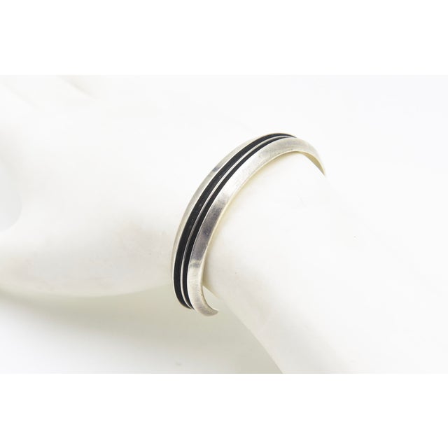 Navajo Native American Double Groove Sterling Silver Cuff Bracelet by ...