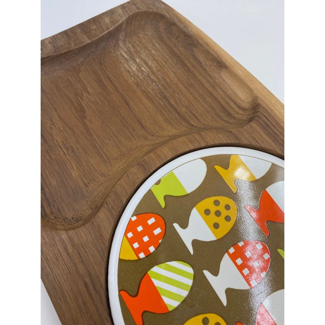 Mid Century Modern Dolphin Teakwood Cheese Tray | Chairish
