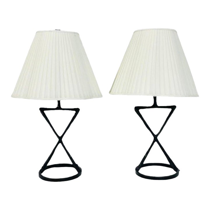 Pair of Brutalist Style Table Lamps by Visual Comfort From the Anneu ...