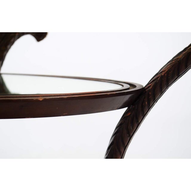 1950s Traditional Carved Wood and Glass Cocktail Table | Chairish