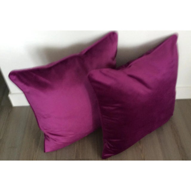 Contemporary Italian Purple Velvet Pillows - Pair | Chairish