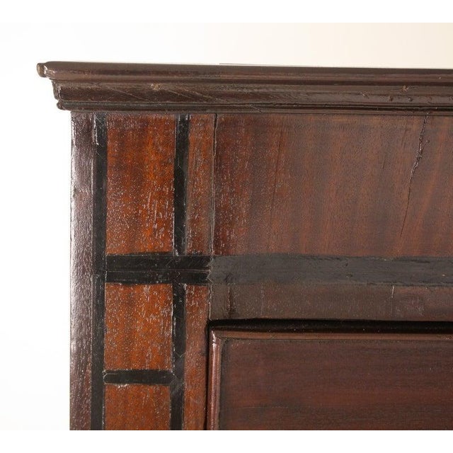 Antique English Mahogany & Shell Inlay Chest with Ebony Stringing ...