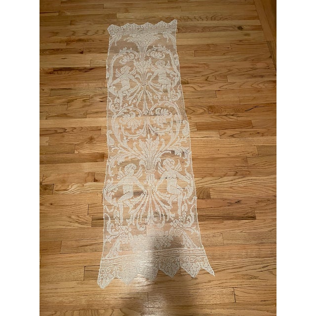 1920s Antique French Hand Made Lace Curtain Panel | Chairish