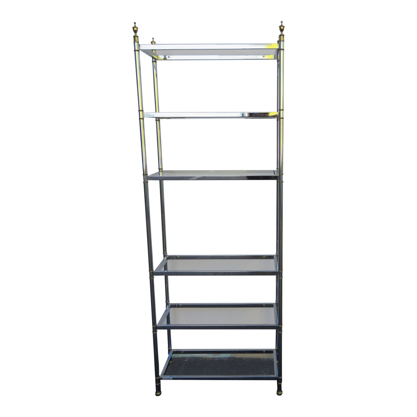 Boeing Company Chrome Metal and Glass Display Shelving Etagere 9638 ...