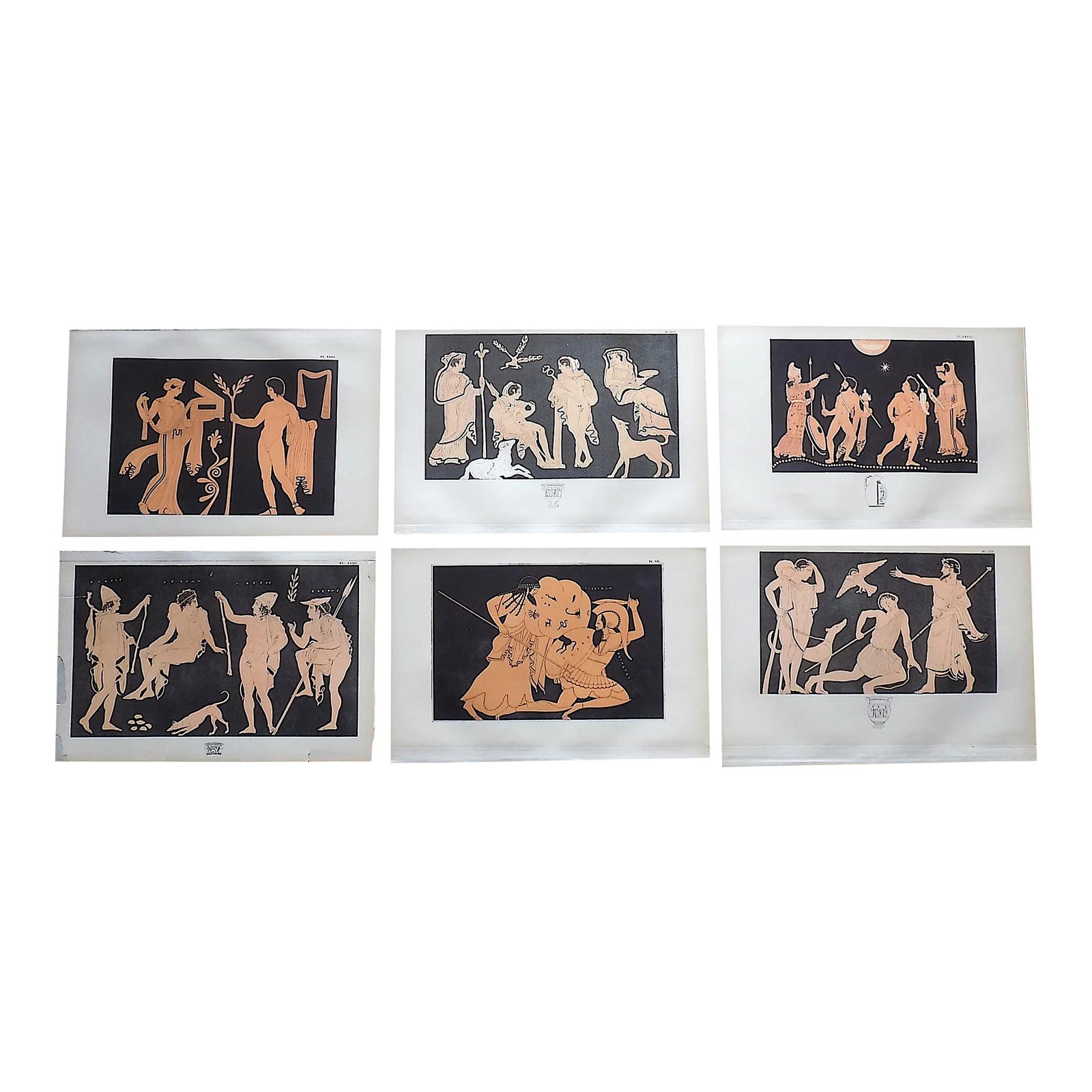 Antique Early 19th Century Large Folio Neoclassical Greek Vase Motif ...