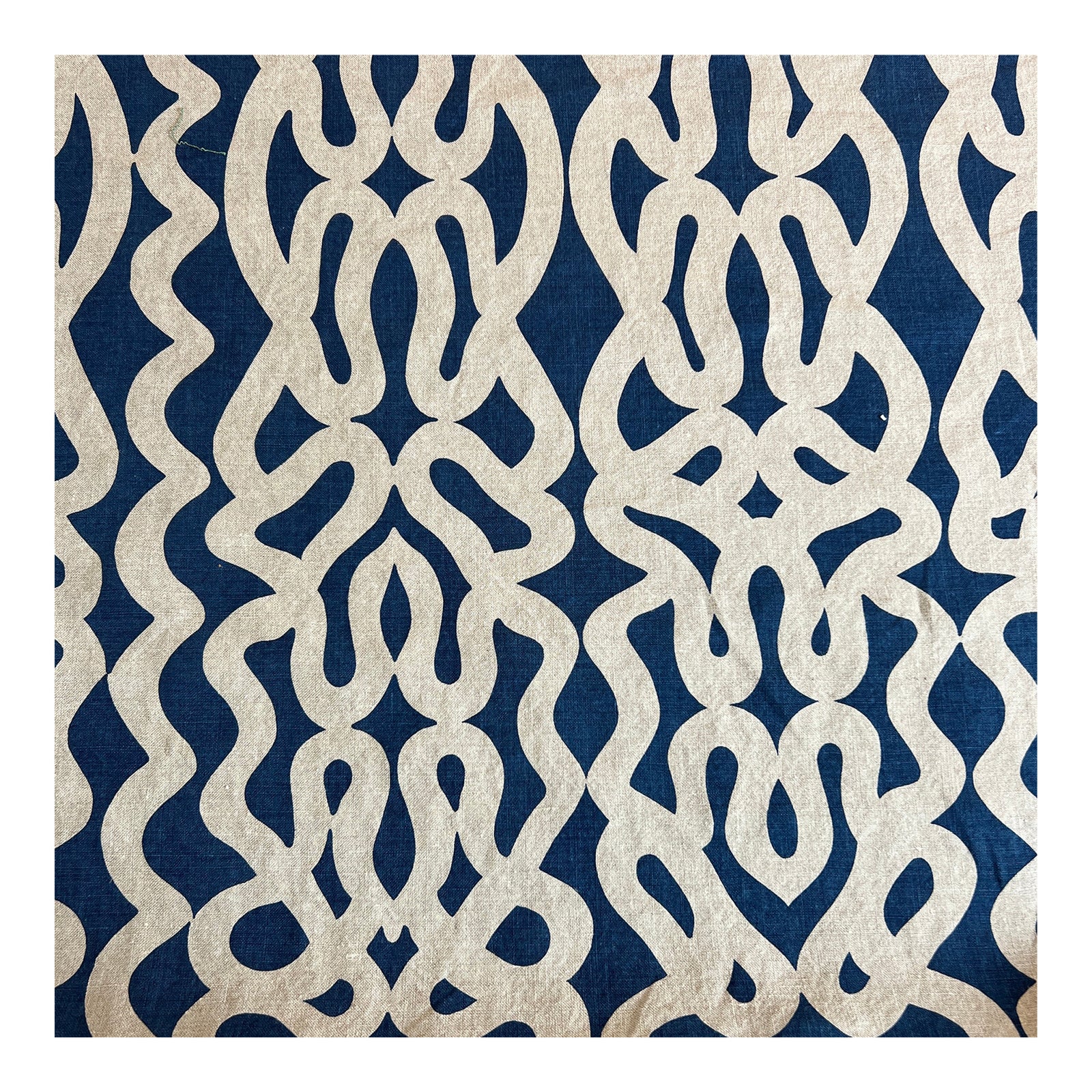 Raoul Textiles Suriname in Blue on Natural Linen Fabric- 15 Yards ...