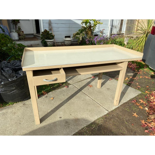 1980s Vintage Industrial Lab Metal Desk Table | Chairish