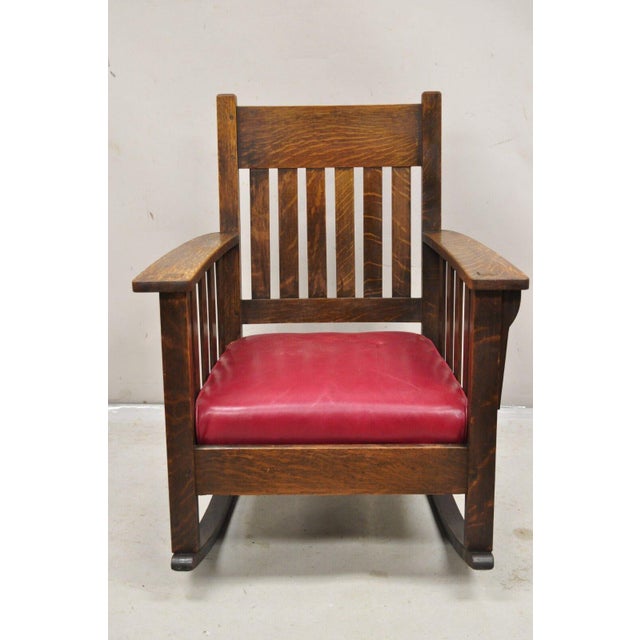 Early 1900s Mission Oak Arts & Crafts Stickley Jm Young Style Rocker ...