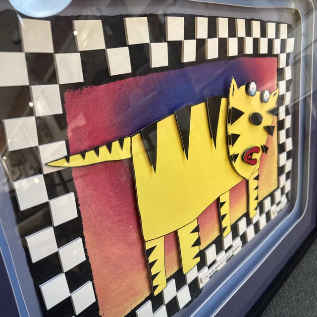 Ben Kikuyama "Cat Nervous Breakdown" Original Painting, Framed | Chairish