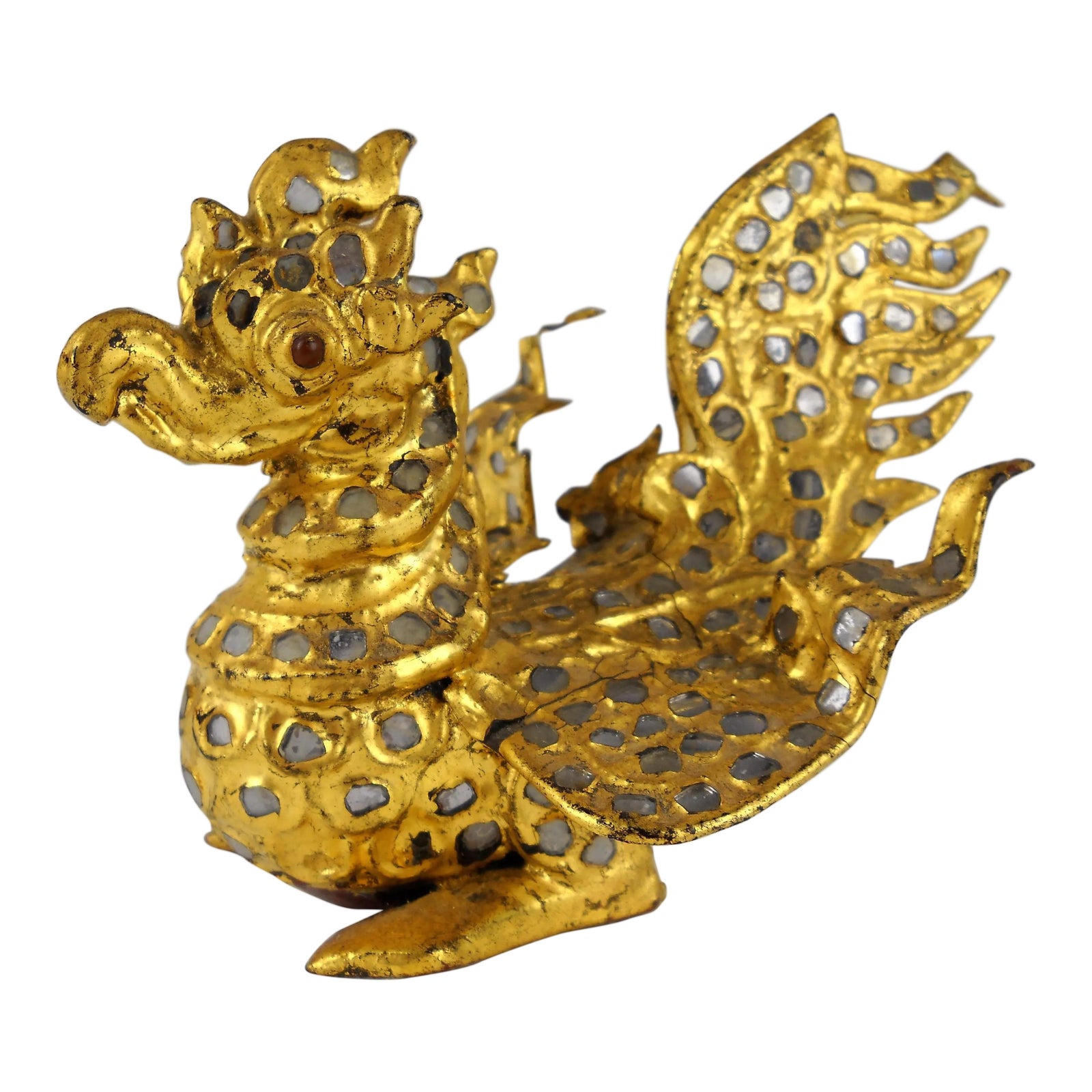 Burmese Mirrored Gilt Hintha Bird Figure | Chairish
