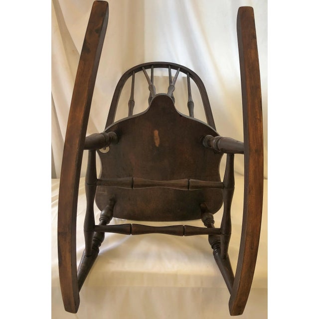 Vintage Early 20th Century Windsor Style Childs Rocking Chair | Chairish