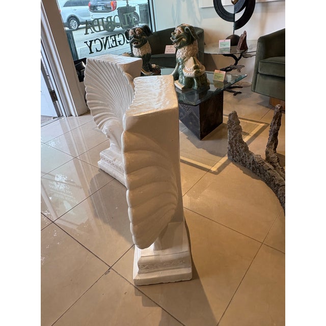 Vtg. Pair Palm Beach Coastal Concrete Scalloped Shell Seashell White ...