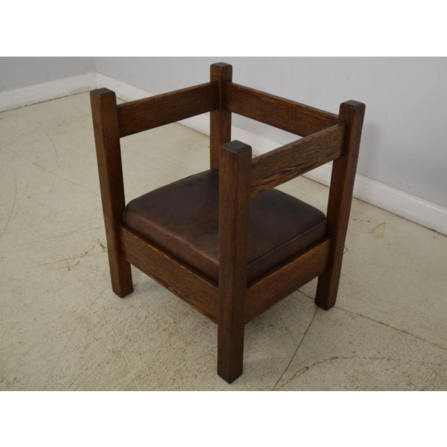 Vintage Mission Oak Possibly Stickley Cube Chair Chairish