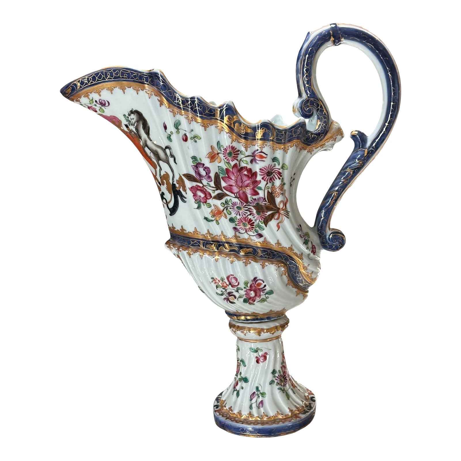 Large Antique Samson Porcelain Armorial Crest Ever Jug Pitcher | Chairish