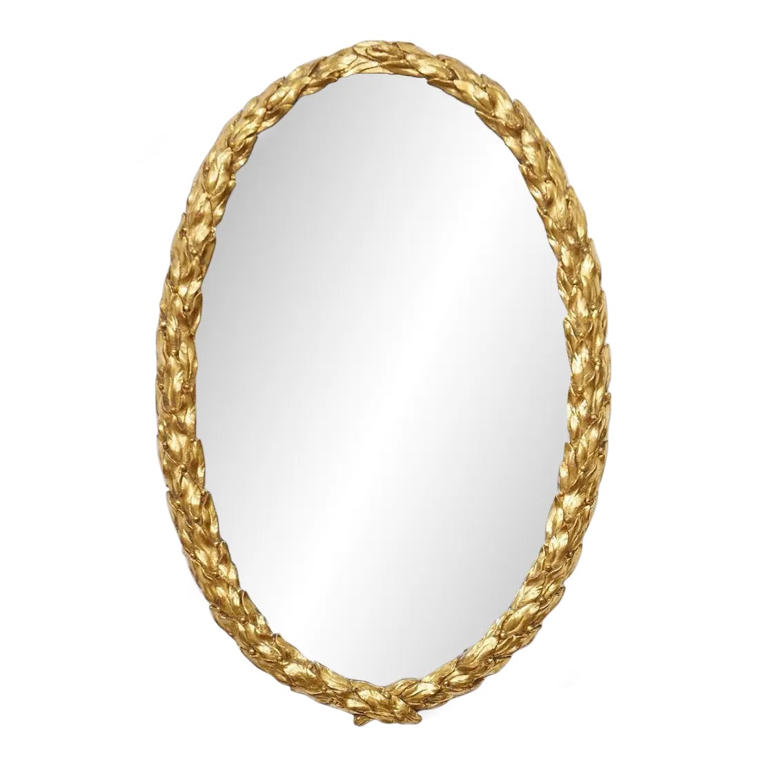Regency Era Carved Giltwood Oval Mirror With Laurel Leaf Design From ...