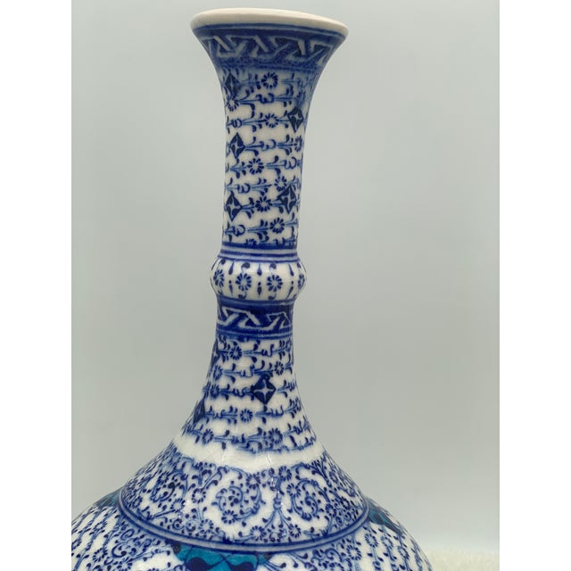 1960s Blue Handmade Turkish Decor Vase | Chairish