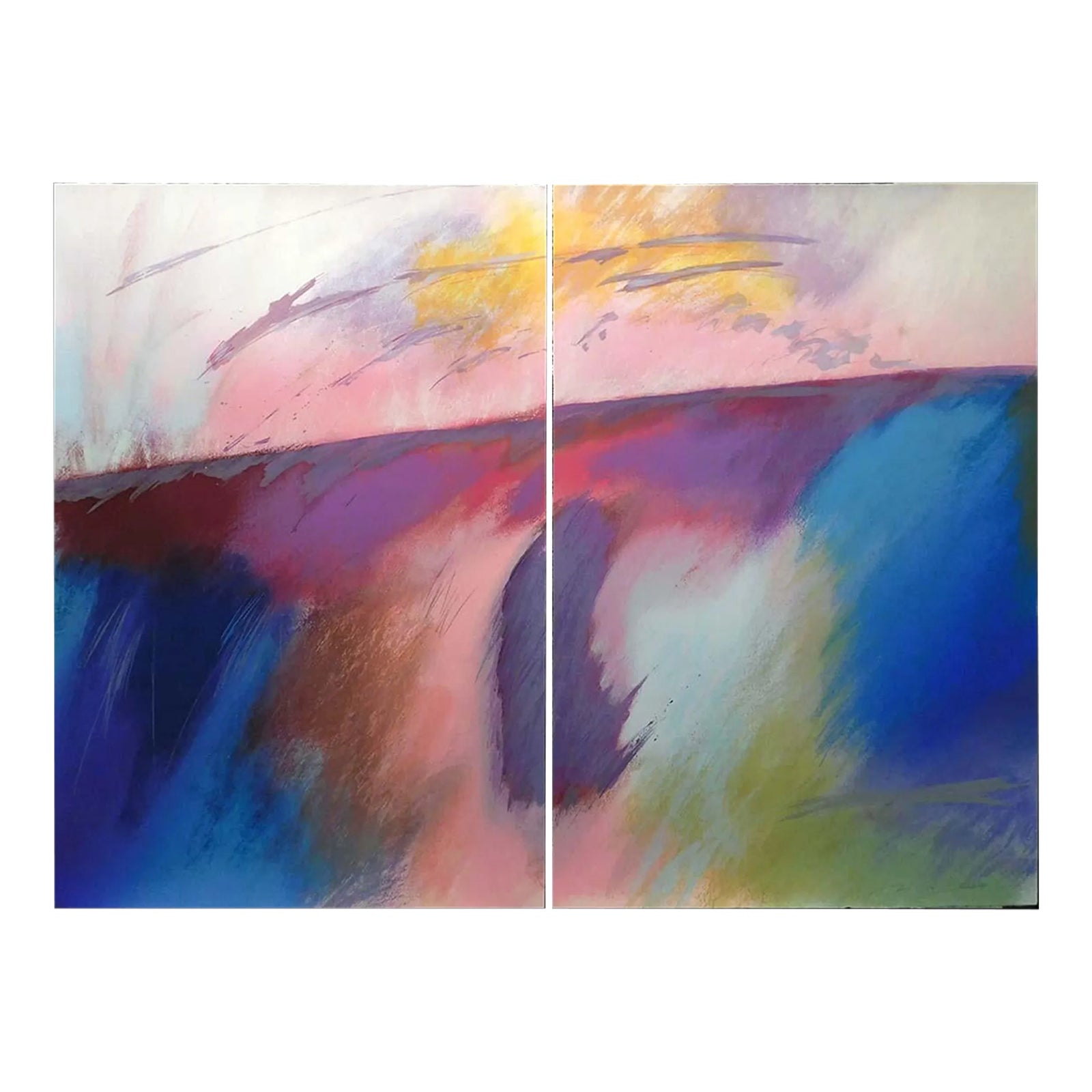 1980s Mark Dickson "Ev" Hand Signed Serigraph Diptych #53 Fine Art ...