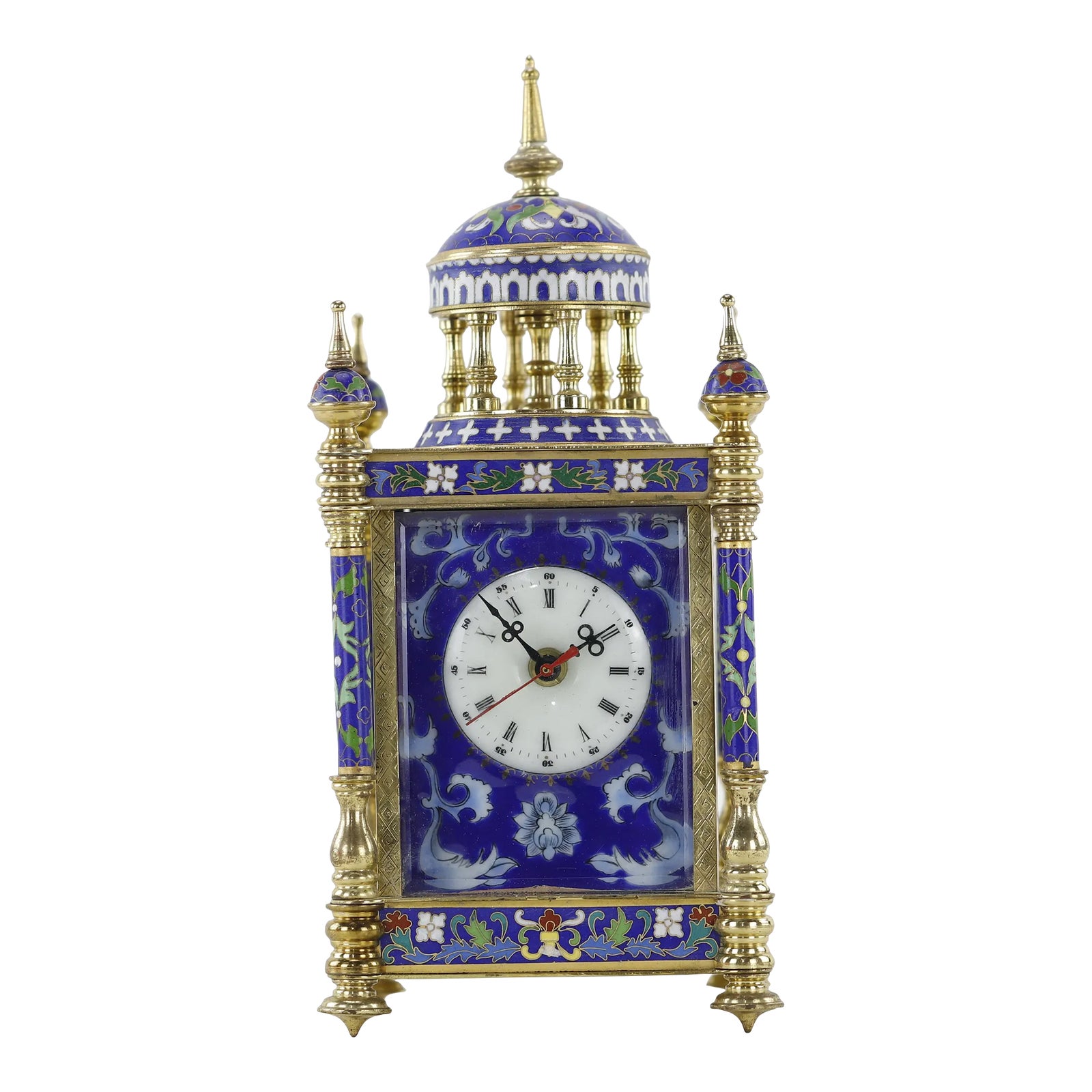 Vintage Chinese Cloisonné Mantle Clock | Chairish