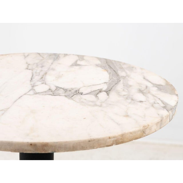 Vintage French Marble Topped Bistro Table With Iron Base | Chairish