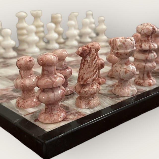 2000s Handmade Marble Chess Set- 33 Pieces | Chairish