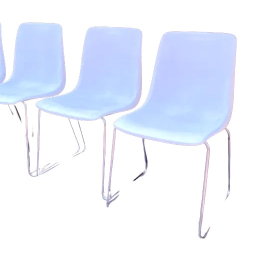 1980s White Plastic and Chrome Metal Chairs by Albert Jacob for ...