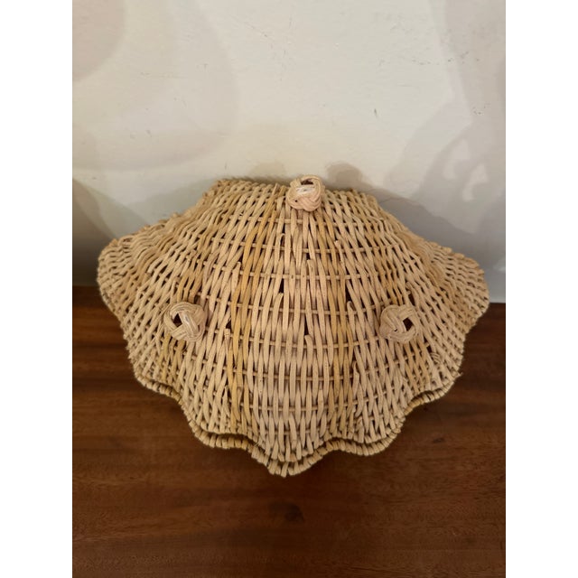 Contemporary Wicker Clam Basket | Chairish
