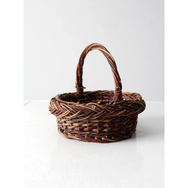 Vintage Rustic Wicker Basket | Chairish